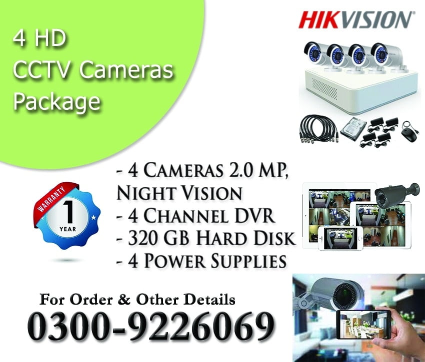 4 CCTV HD Camera Bundle Hikvision - AD-BY-U