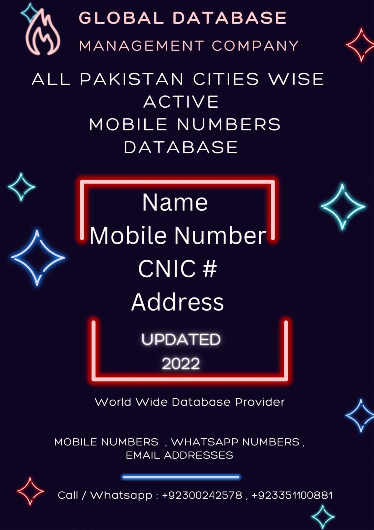 All Pakistan Cities Wise Active Whatsapp Mobile Numbers List
