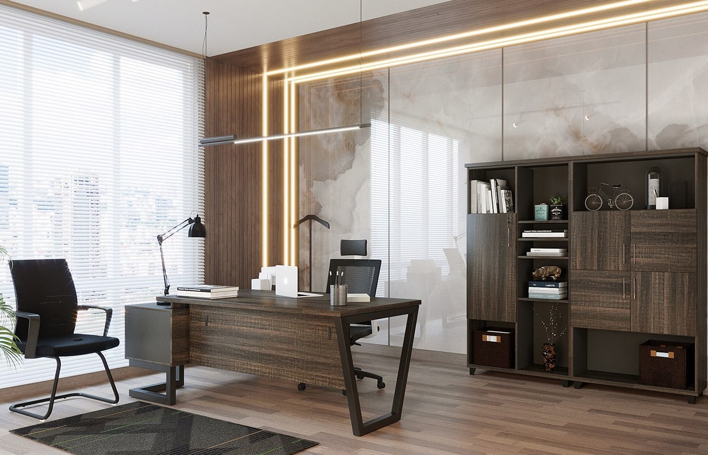 Optimus Executive Table With Side Rack - AD-BY-U