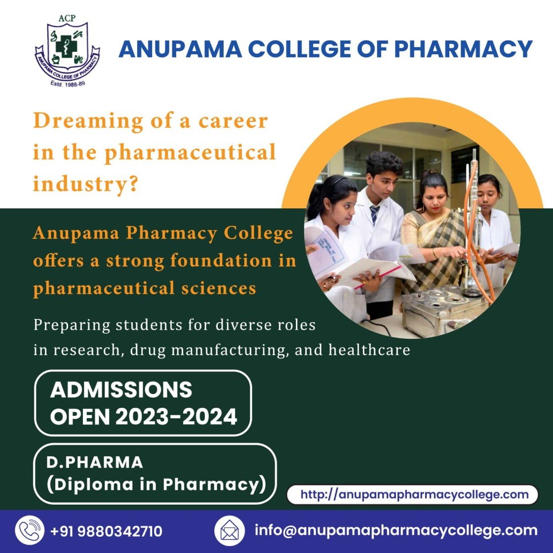 ACP - Top Ranked Best D Pharmacy College In Bangalore | AD-BY-U